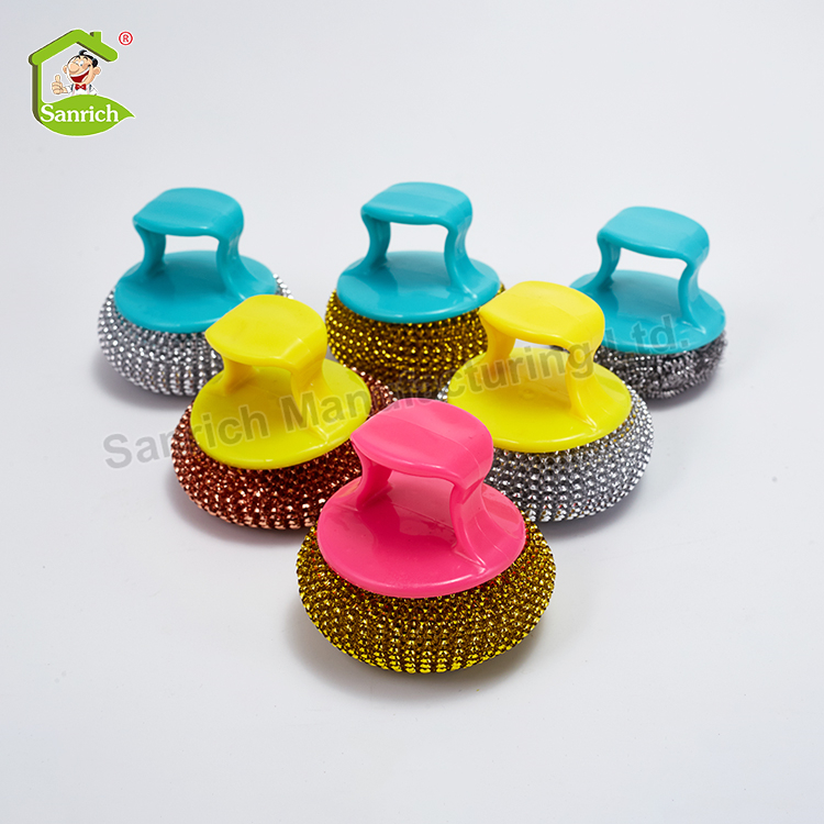 Kitchen Round Stainless Steel Wire Mesh Scourer Bbq Pot Cleaning Ball ...