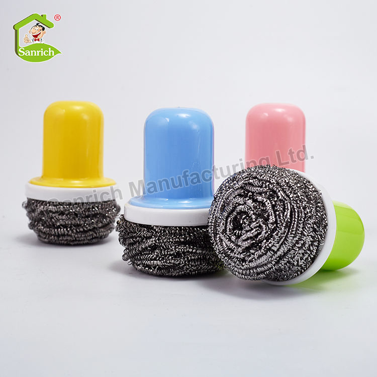 Hot Sale Stainless Steel Scourer with Plastic Handle Kitchen And Pot ...