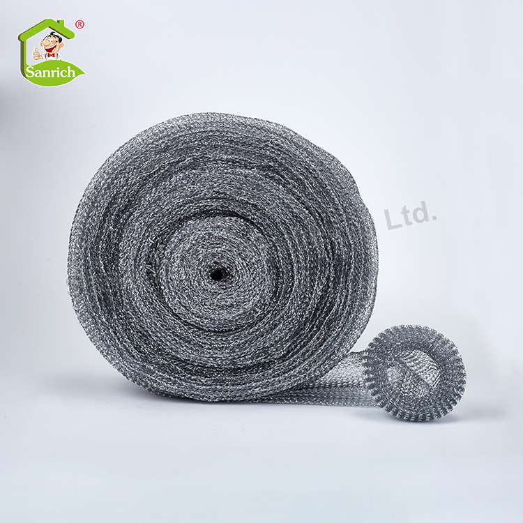 Galvanized Iron Mesh Scourer In Roll Material Kitchen Cleaning Scrubber ...