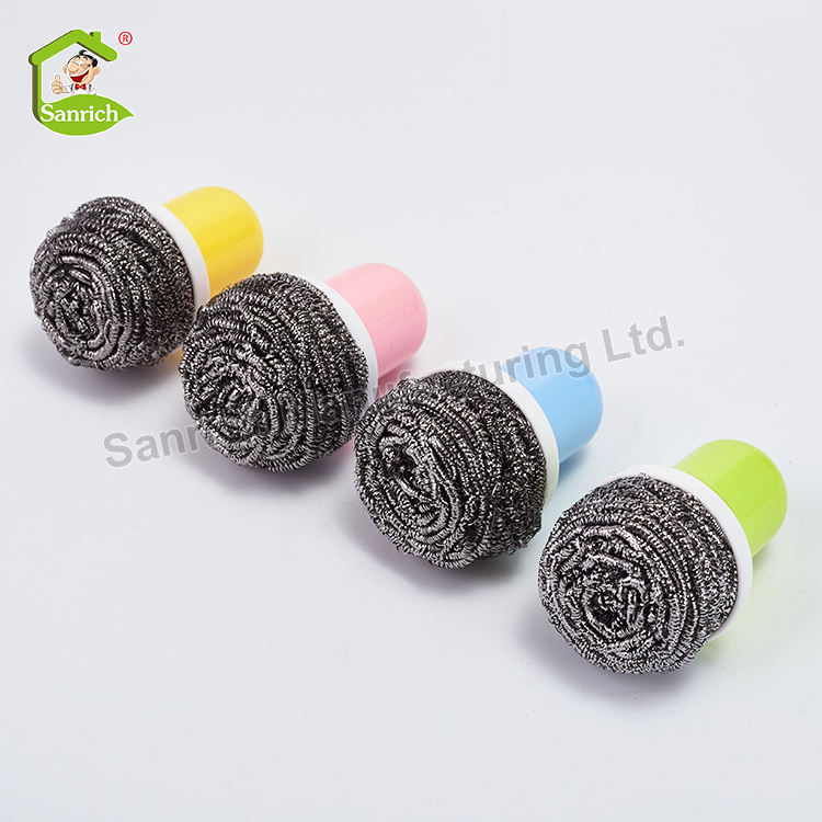 Hot Sale Stainless Steel Scourer with Plastic Handle Kitchen And Pot ...